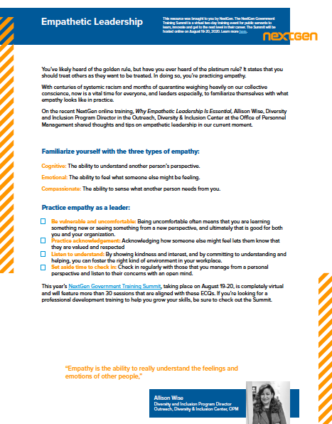 Empathetic Leadership Worksheet